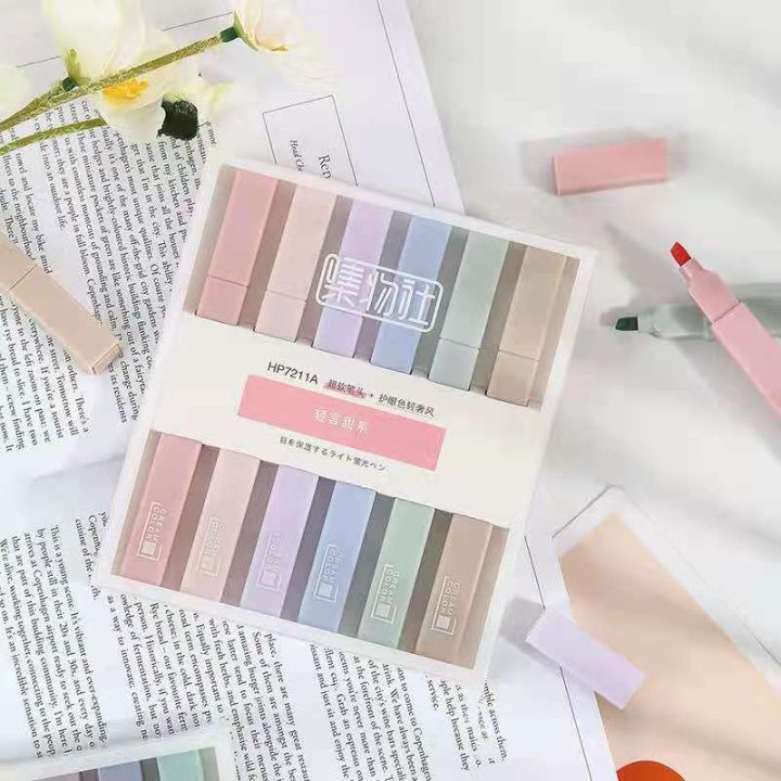 INLIFE6 Colors Highlighter Pen Set Macaron Retro Morandi Candy Color ...