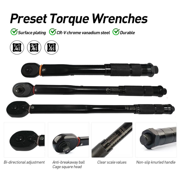 ATO 1/2" 3/8"1/4" 5-25Nm 19-110Nm 28-210N.m Inch Drive Torque Wrench ...