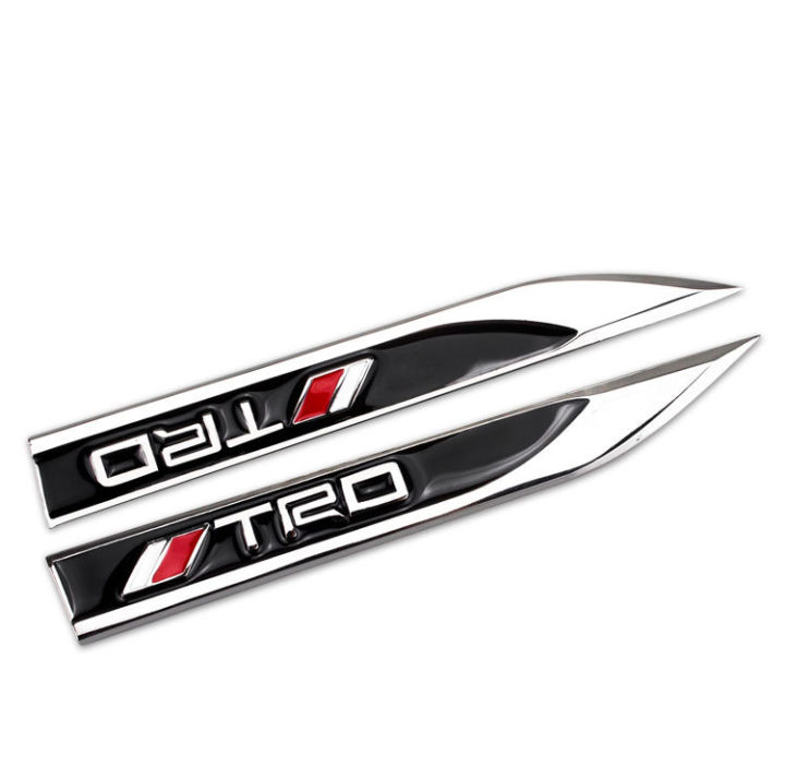 2 Pieces Car Fender Metal Stickers For TRD Logo For Toyota Universal ...