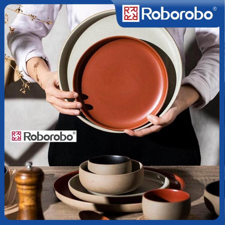Roborobo Terracotta Matte Frosted Japanese Style Frosted Ceramic Plates ...
