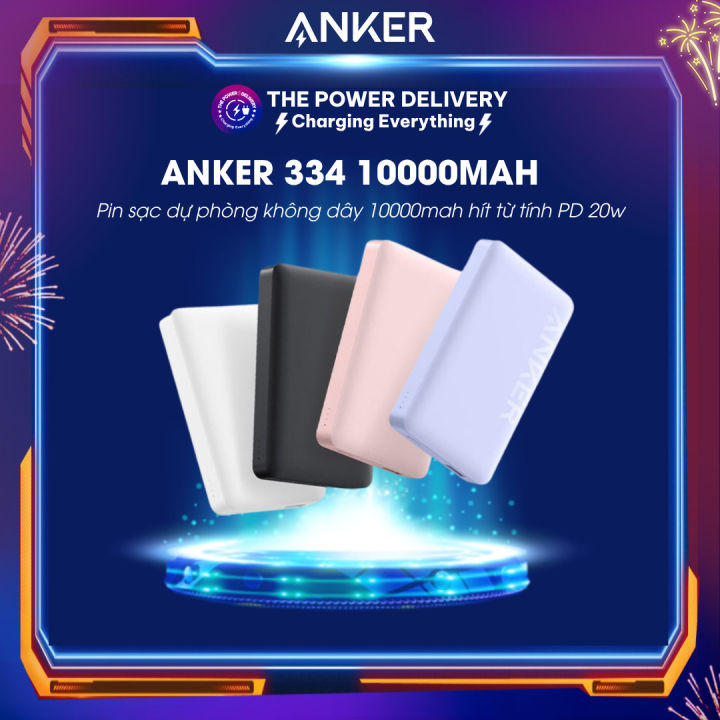 Pin sạc dự phòng không dây ANKER 334 A1642 10000mah hít từ tính không ...