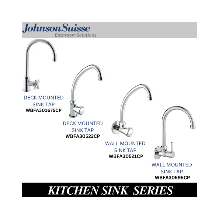 JOHNSON SUISSE DECK MOUNTED AND WALL MOUNTED KITCHEN SINK TAP - Clear ...