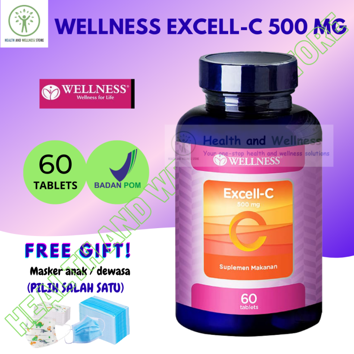 WELLNESS EXCELL C EXCELL-C 500 MG 60 TABLET VITAMIN C TIDAK ASAM | Lazada Indonesia