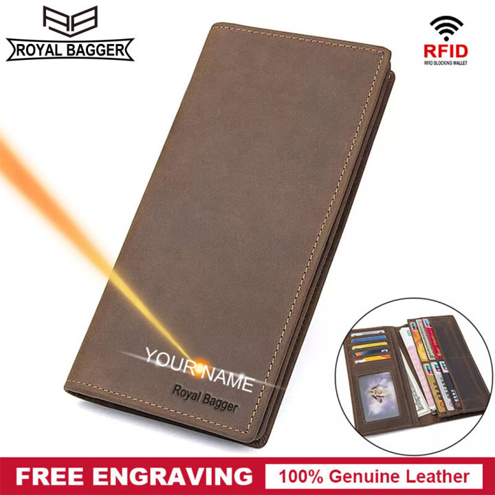 Royal Bagger Rfid Retro Europe Long Wallet For Men Genuine Cow Leather ...