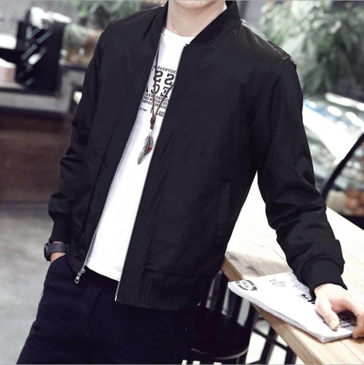M-5XL Men's Bomber Jacket Sportswear Lightweight Classic Jacket(Black ...