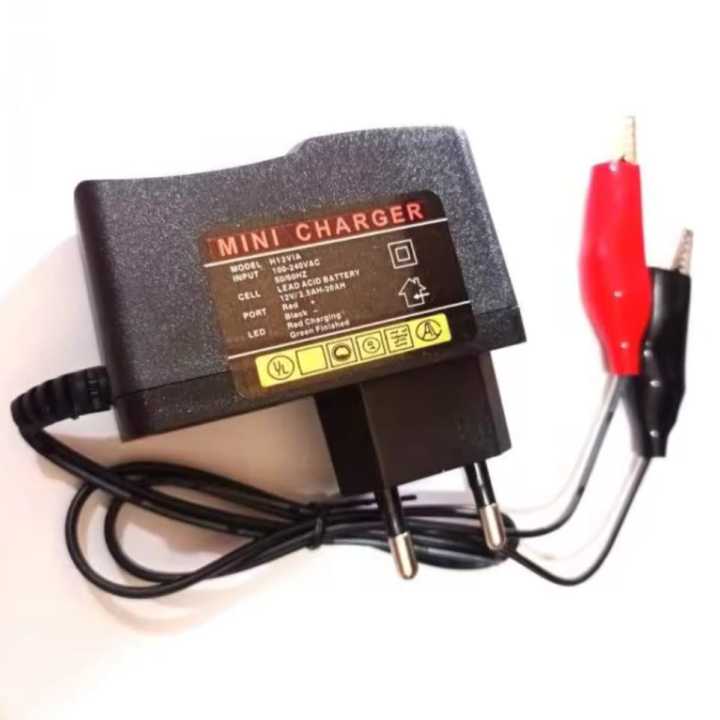 ADAPTOR TEST LAMPU / MINI CHARGER AKI / CAS AKI MOTOR 12 V | Lazada ...