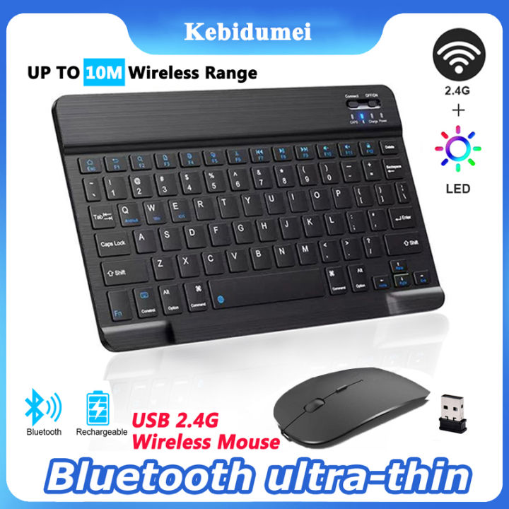 Mini Bluetooth Wireless Keyboard Mouse Set Rechargeable For Phone ...