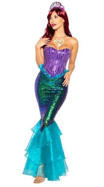 lily'sshop New Female Mermaid Cospaly Costumes Party Costume Strapless ...
