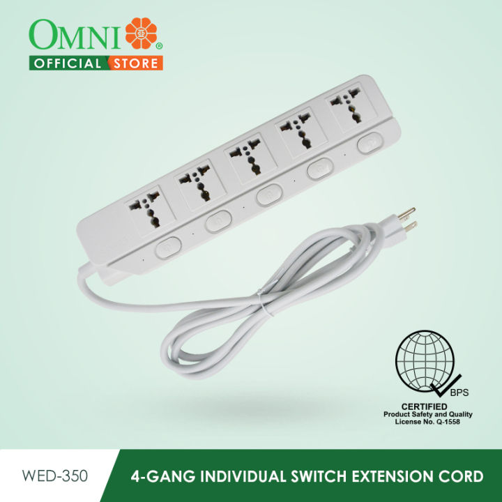 OMNI 5-Gang Individual Switch Extension Cord - WED-350-PK | Lazada PH