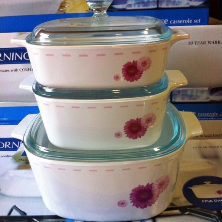 Corningware Pink Daisy 3 beradik (discontinue edition) | Lazada