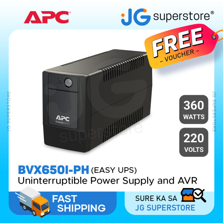 APC BVX650I-PH 650VA / 360W Easy UPS 220V Uninterruptible Power Supply AVR with 4 Sockets ...