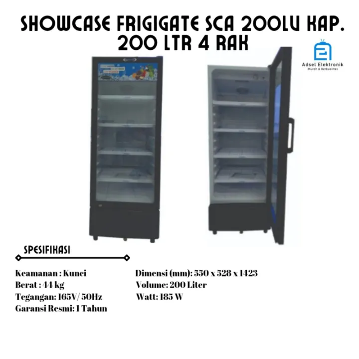 Showcase Lemari Pendingin Minuman Botol Kaleng Dagangan Frigigate SCA ...