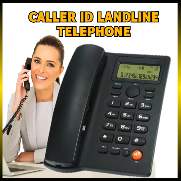 【Fast Delivery】LCD Corded Wired Landline Telephone Home Phone Office ...