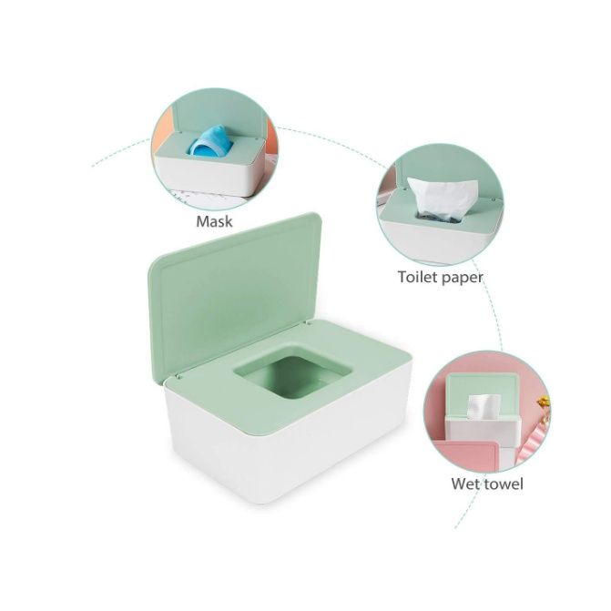 Plastic Wet Wipes Dispenser with Lid for Home, Office Wipes Storage Box ...