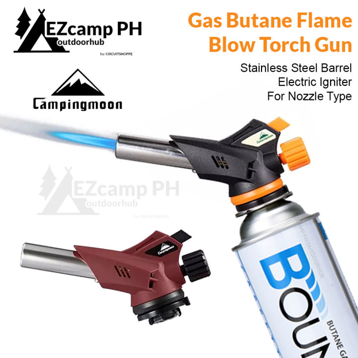 CAMPINGMOON Gas Butane Blow Torch Flame Gun Set With Electronic ...