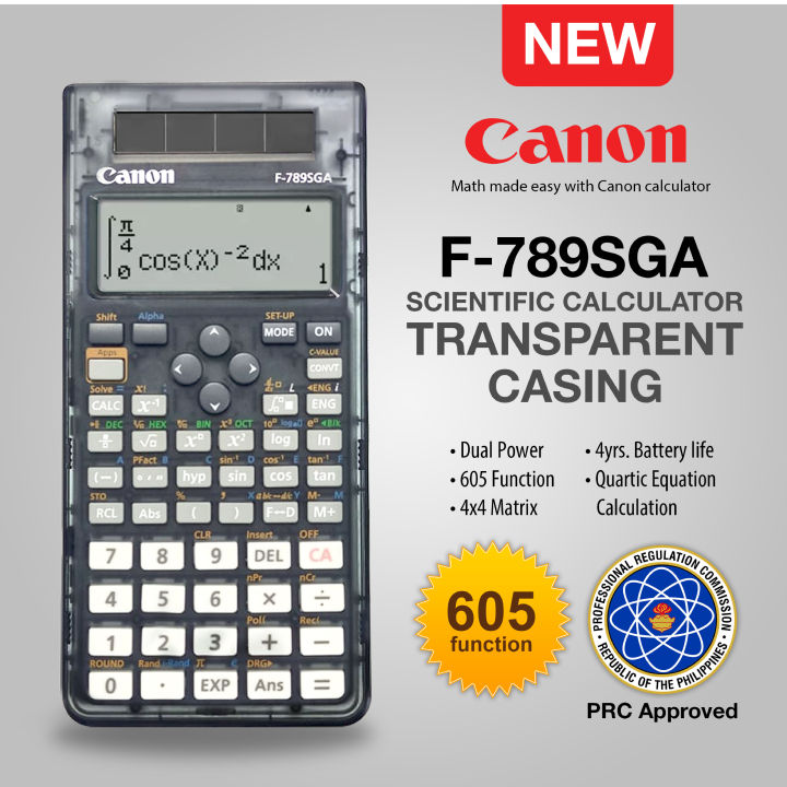 Authentic Canon F-789SGA Calculator Transparent Casing (LIMITED STOCK ...
