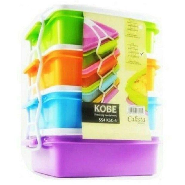 (BISA COD) Promo Calista Kobe Premium Rantang 4 Susun - Rainbow ...