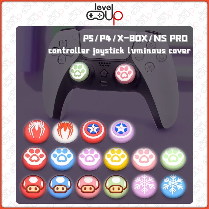DS4 DS5 PS4 PS5 Xbox Switch ProCon Controller Luminous Glow In The Dark Cat Paw Analog Thumb ...