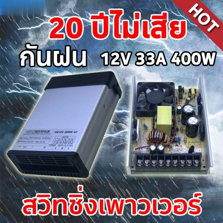 [10 ปีไม่เสีย] สวิตช์ชิ่ง12v โม 33A 400W แท้ กันฝน แบบมีพัดลม สวิทชิ่ง สวิทช์ชิ่ง Switching ...