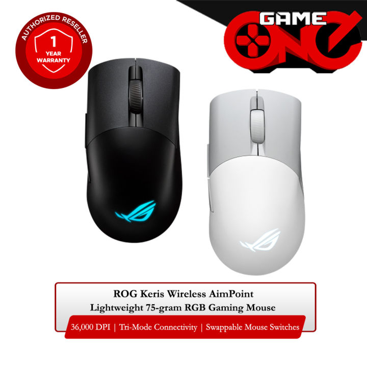 ASUS ROG Keris Wireless Aimpoint Gaming Mouse P709 [White/Black] | Lazada PH