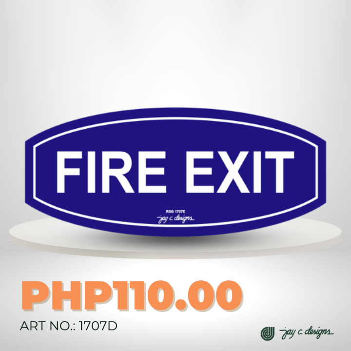 Acrylic Signage 1707 Fire Exit - 7.6cm x 17.8cm x 1.5mm | Lazada PH