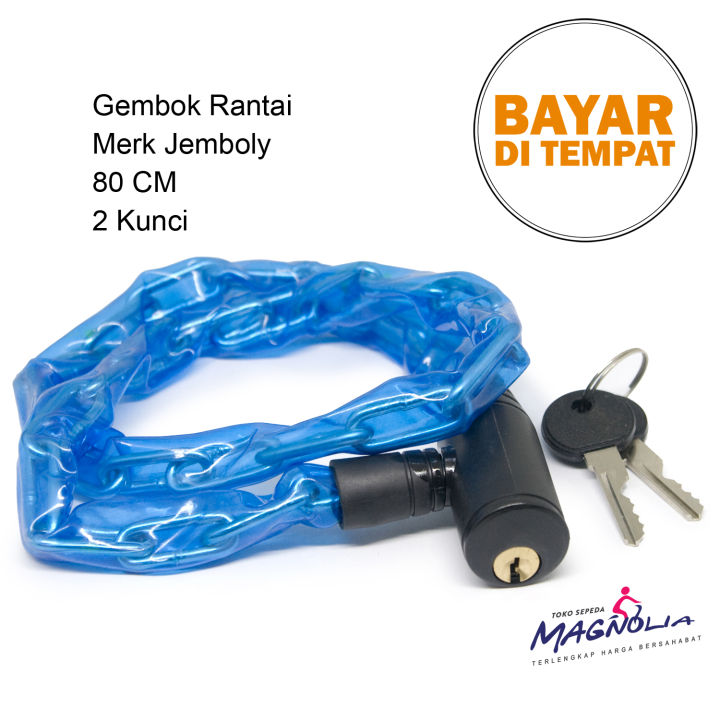 Gembok Sepeda Rantai 2 Kunci Merk Jemboly | Lazada Indonesia