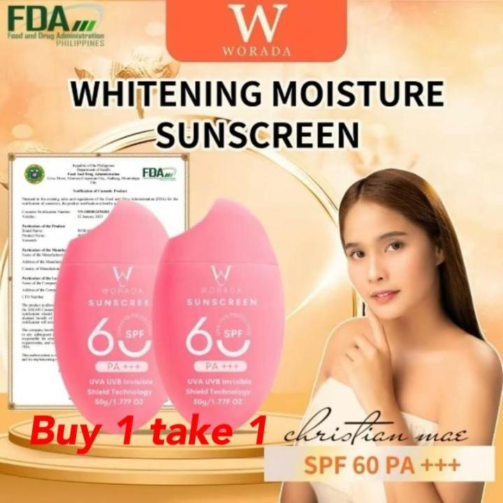 【BUY 1 TAKE 1 】WORADA SUNSCREEN SPF60 PA+++ UVA/UVB PROTECTION FACIAL SUNSCREEN 50g | Lazada PH