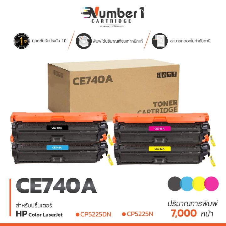 NUMBER1 TONER [ซีลพลาสติกทุกตลับ] HP CE740A CE740A CE741A CE742A CE743A ...