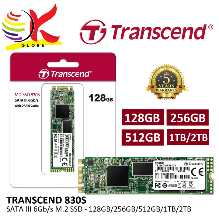TRANSCEND MTS830S 830S SATA III 6GB/S M.2 SSD 3D NAND FLASH INTERNAL SOLID STATE DRIVE - 128GB ...