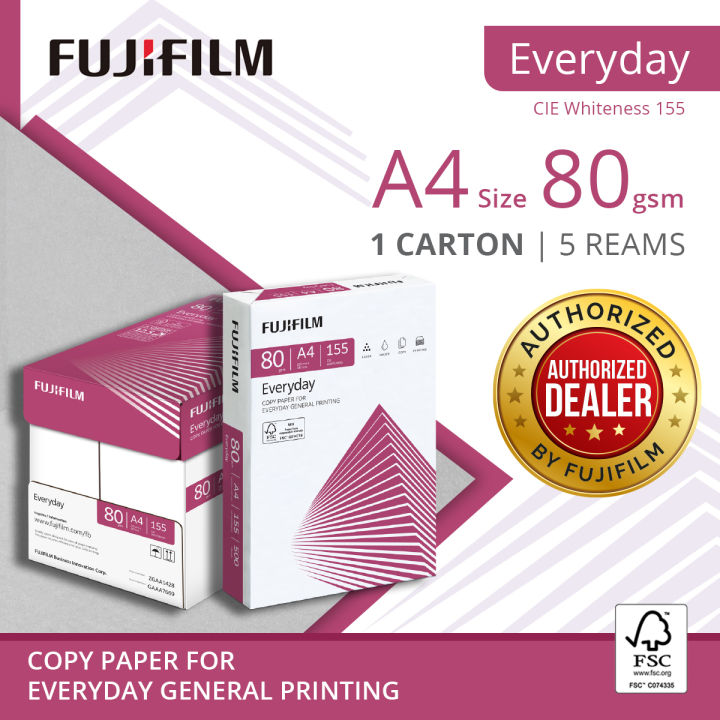FujiFilm Everyday Copier Paper A4 80gsm (1 Carton / 5 Reams) | Lazada Singapore