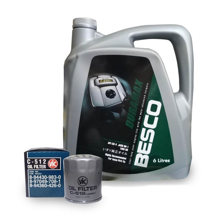 BESCO Duramax Genuine Isuzu Engine Oil 10W-30 Oil Change Package for ...