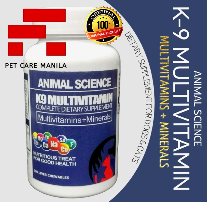 Animal Science K9 MULTIVITAMIN (Multivitamins + Minerals) 100 Chewable ...