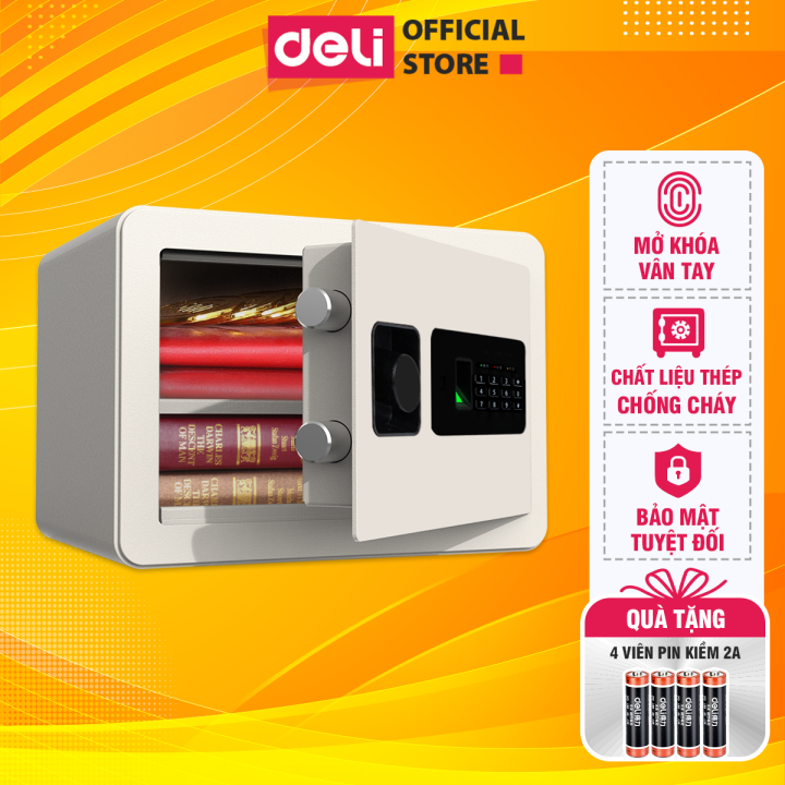 Két Sắt Vân Tay DELI Thiết Kế Kim Loại Chống Cắt, Chống Cháy Bảo Vệ Tài ...