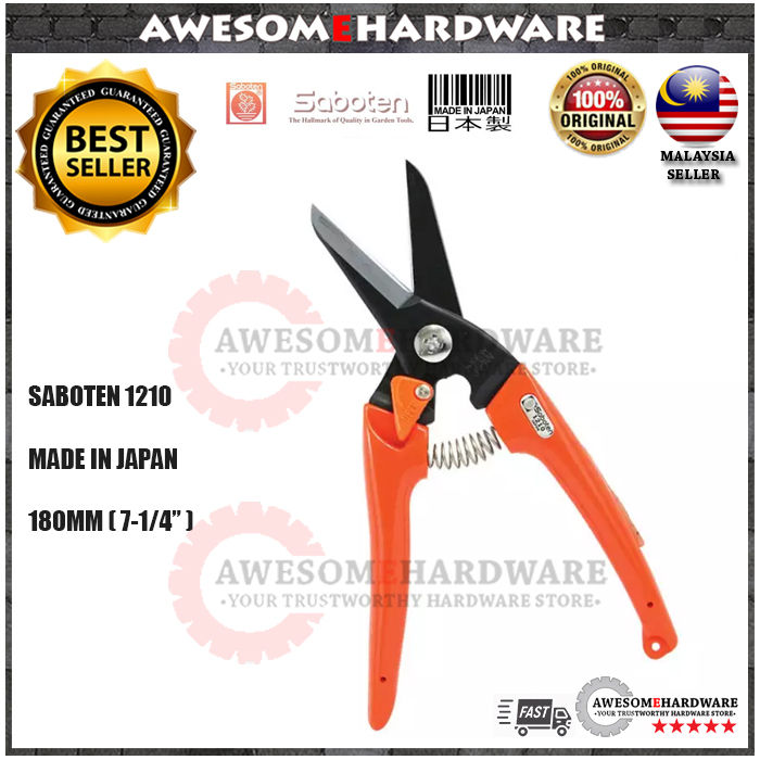 (MADE IN JAPAN) SABOTEN 1210 SLIMMER TRIMMER GARDEN PRUNING SHEARS ...