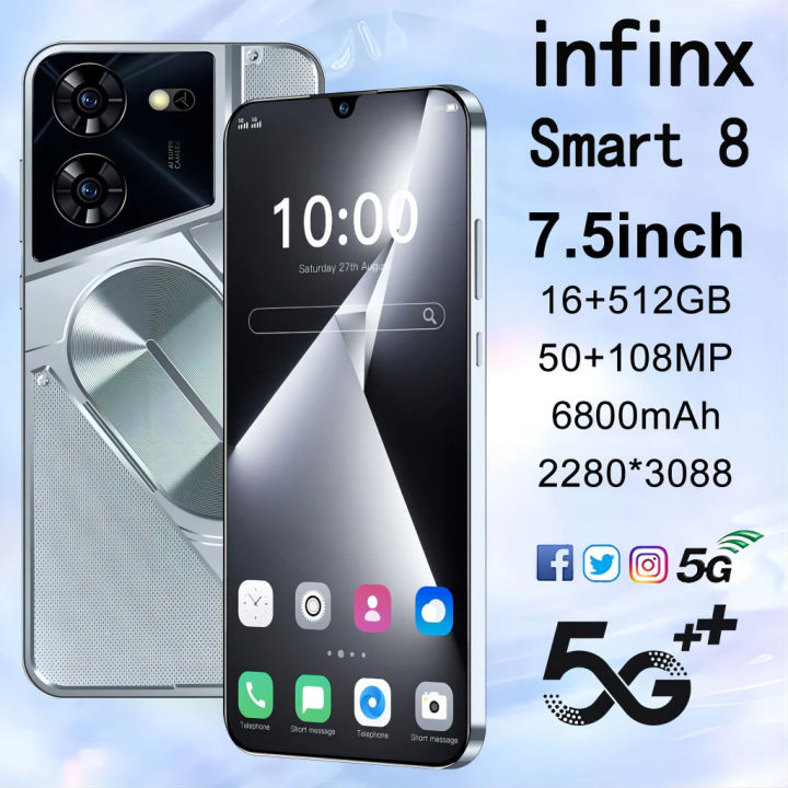infinx Smart 8 Android Phone 7.6 inch 6800mAh 16+512GB Gaming Phone ...