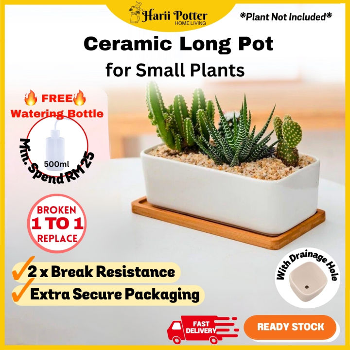 Ceramic Pot Rectangle For Small Plants Succulent Cactus Pot Plant Small ...