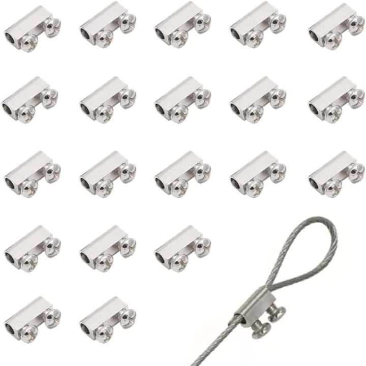 PETIYOUZA 30pcs Stainless Steel Cable Clamps Rope Clamps Fixing Device ...