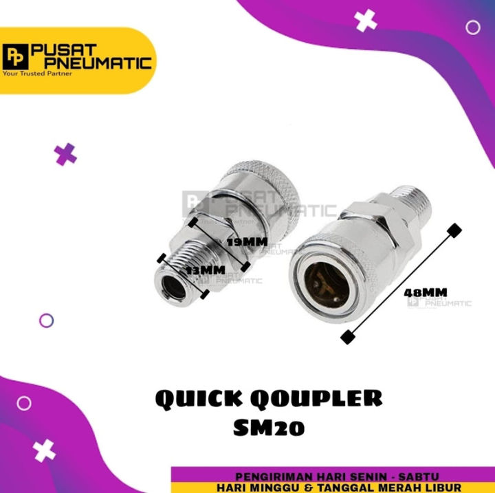 SM 20 Coupler Pneumatic Coupler Angin Quick Coupler Type SM-20 | Lazada ...