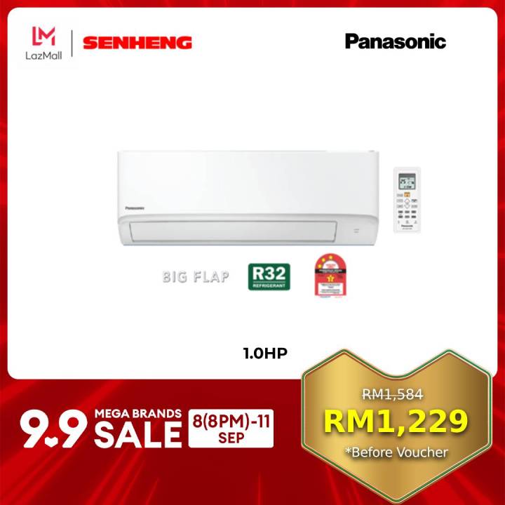 Panasonic 1.0HP Standard Non-Inverter R32 Air Conditioner Air ...