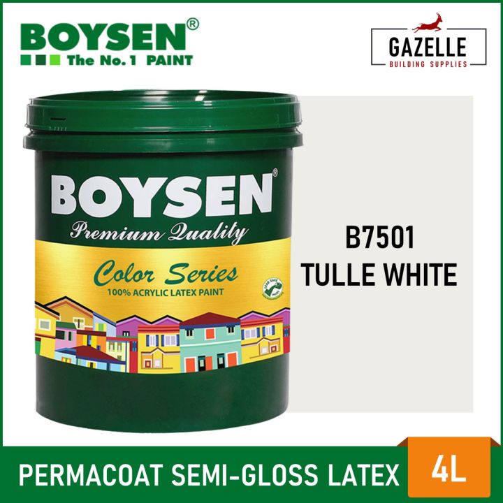 Boysen Color Series Permacoat Semi-Gloss Latex Tulle White B7501 ...
