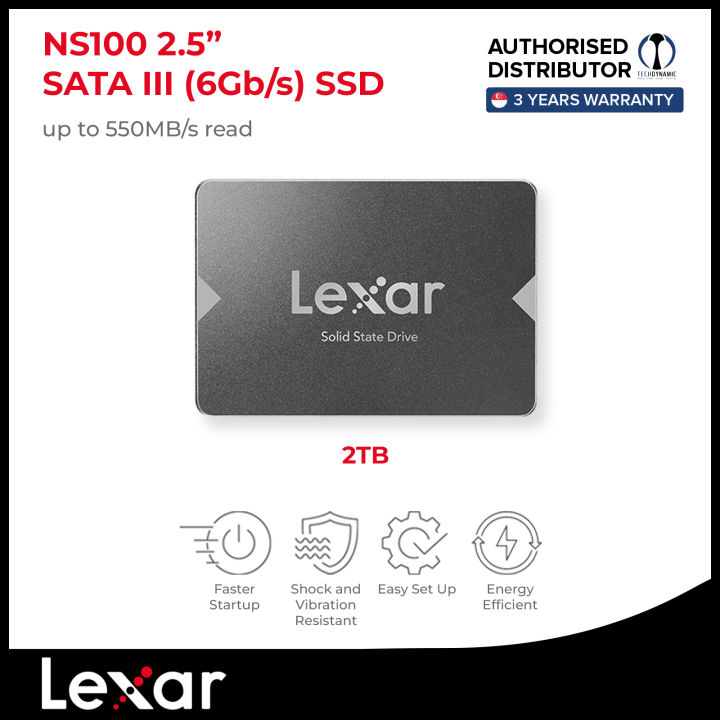 LEXAR NS100 2.5” SATA III Internal SSD, Solid State Drive, Up to 550MB ...