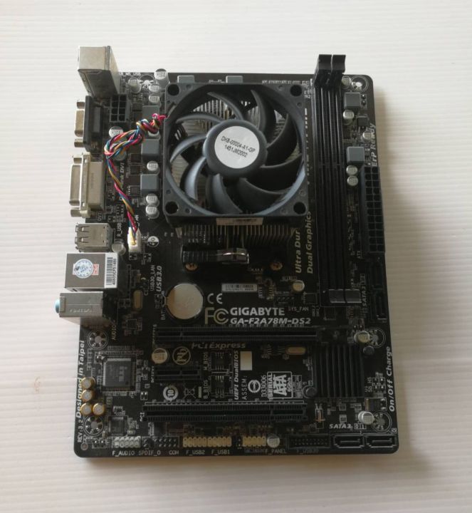 เมนบอร์ด พร้อม CPU A6-7400k-+พัดลม +GIGABYTE FM2A78M-DS2 SOCKET : FM2 ...