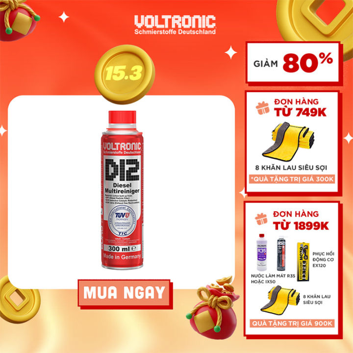 Phụ gia vệ sinh hệ thống dầu và kim phun dành động cơ Diesel VOLTRONIC D12 DIESEL MULTIREINIGER ...