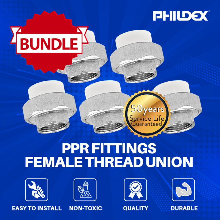 PHILDEX BUNDLE PROMO PPR Fittings - Female Thread Union (20mm-25mm ...