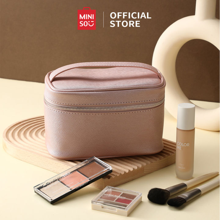 MINISO Tas Kosmetik Cosmetic Bag Rectangular Pearlized Pink Kapasitas ...