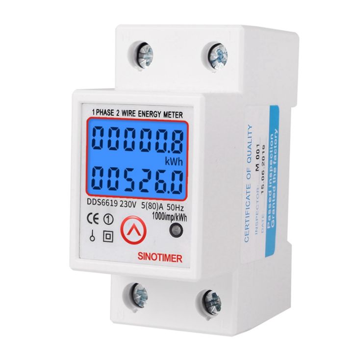 Din Rail Digital Single Phase Reset Zero Energy Meter KWh Voltage ...