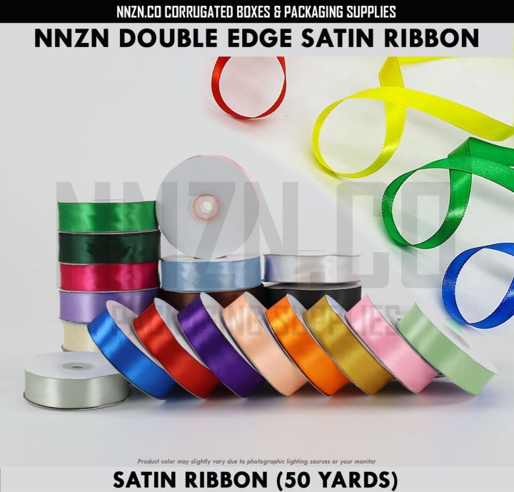 Double Edge Satin Ribbon 1 inch,1/2 inch and 1/4 inch 13mm Fabric ...