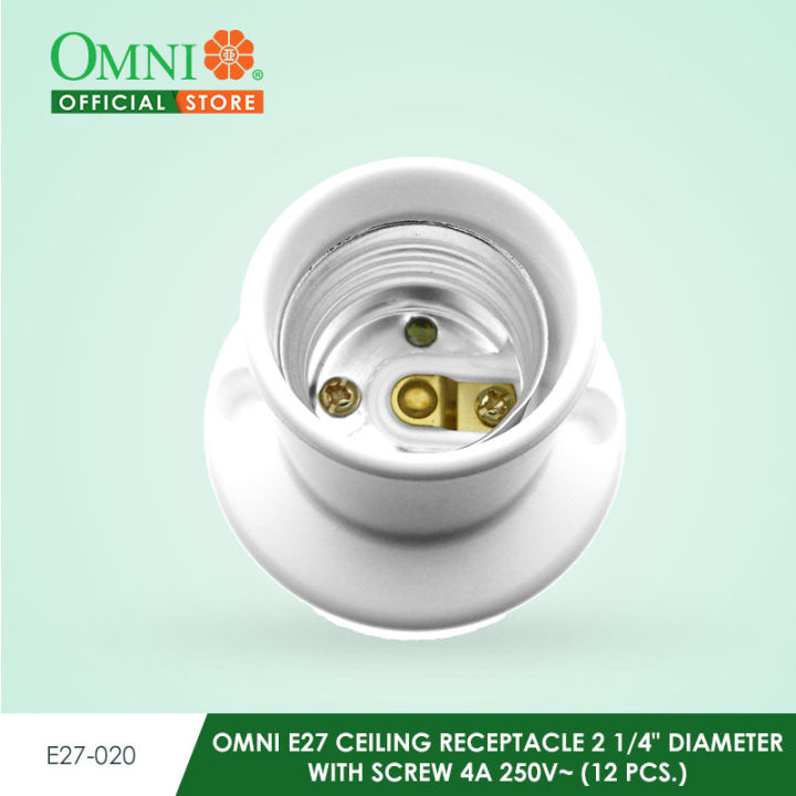 OMNI E27 Ceiling Receptacle 2 1/4" Diameter with screw 4A 250V~ (12 PCS ...