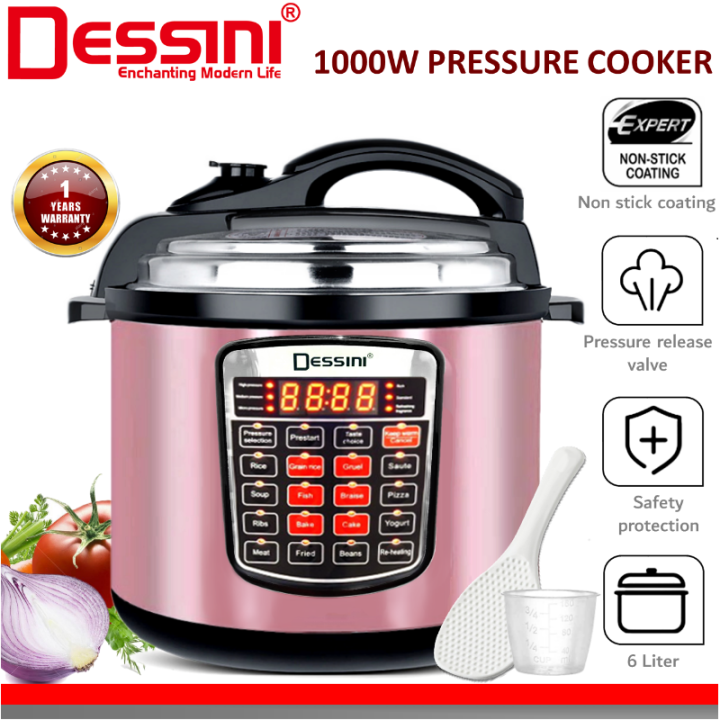 DESSINI ITALY 10IN1 6L Electric Digital Pressure Cooker Non-stick ...