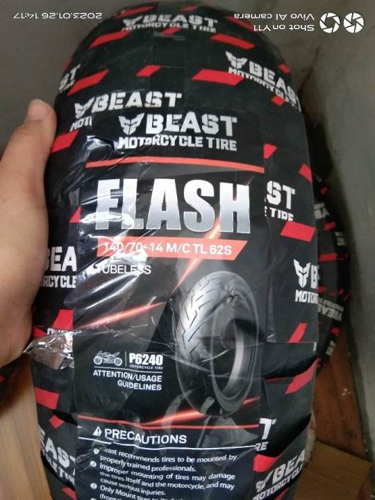 BEAST FLASH TUBELESS TIRE 140X70X14 | Lazada PH